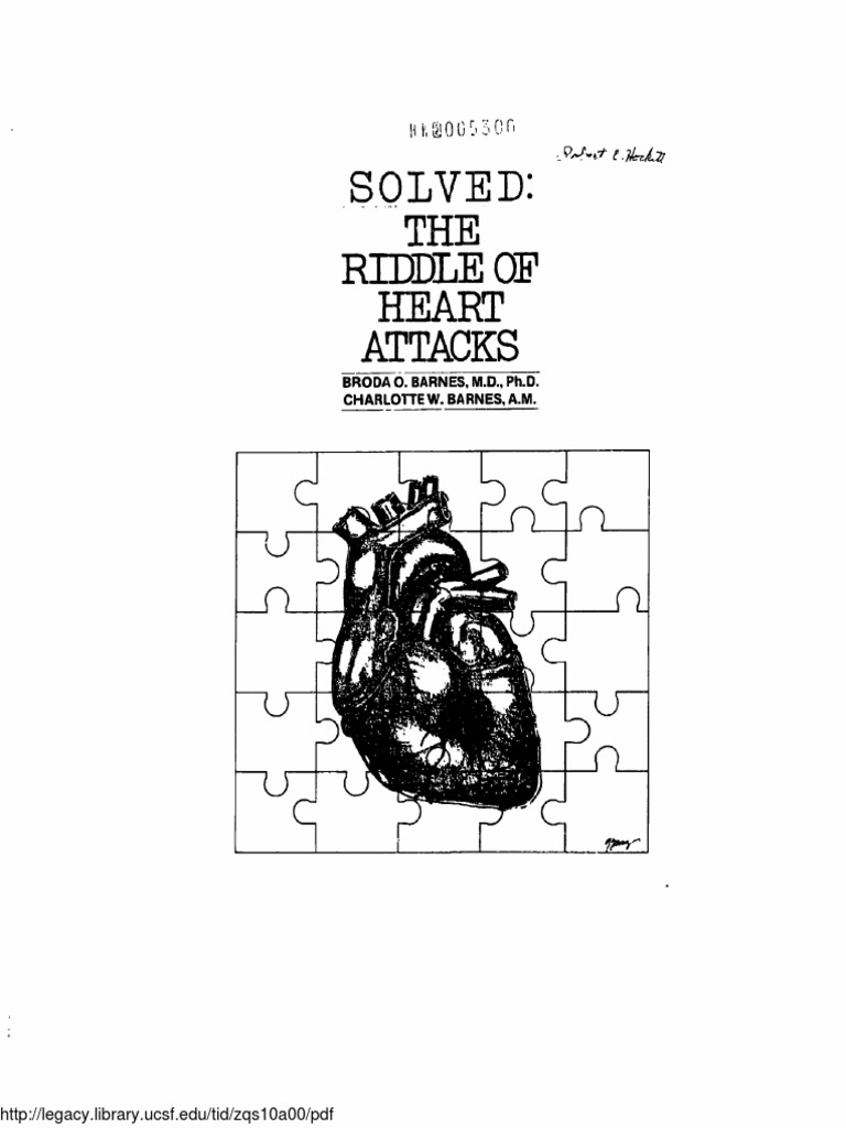 Broda Barnes Solved Riddle Heart Attacks | PDF | Atherosclerosis | Heart