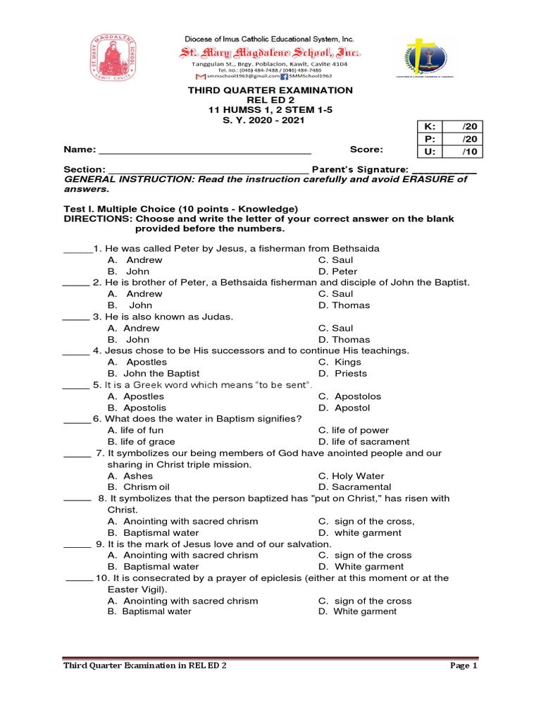 GENERAL INSTRUCTION: Read The Instruction Carefully and Avoid ERASURE ...
