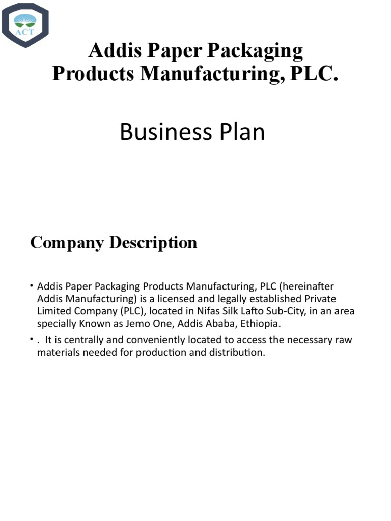 Addis Paper Packaging Business Plan | PDF | Business | Finance & Money ...