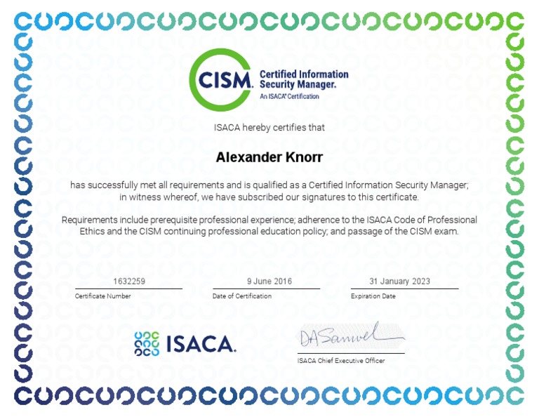 ISACA CISM Certification