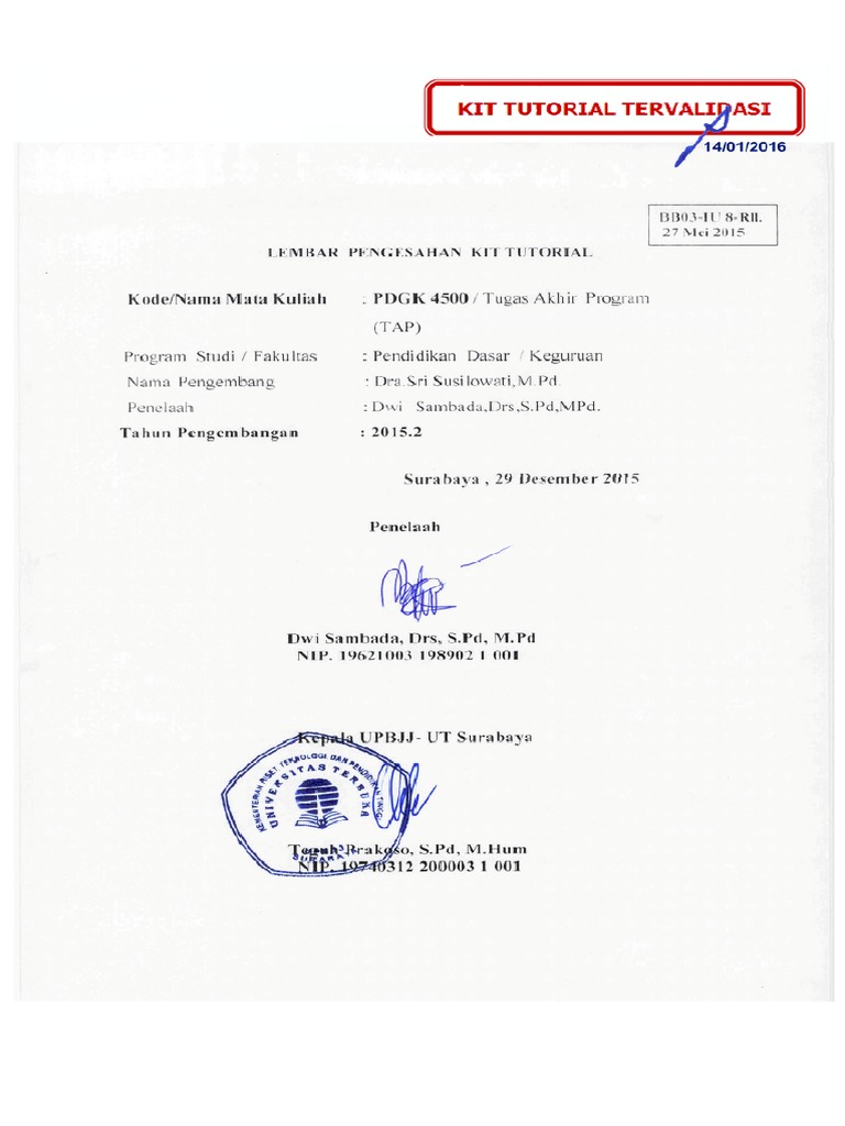 PDGK4500 - Tugas Akhir Program (BI-5) | PDF