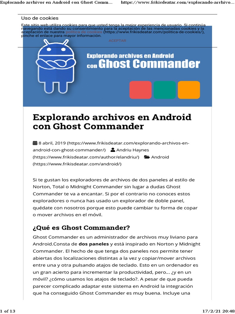 Explorando Archivos en Android Con Ghost Commander | PDF | Cookie HTTP ...