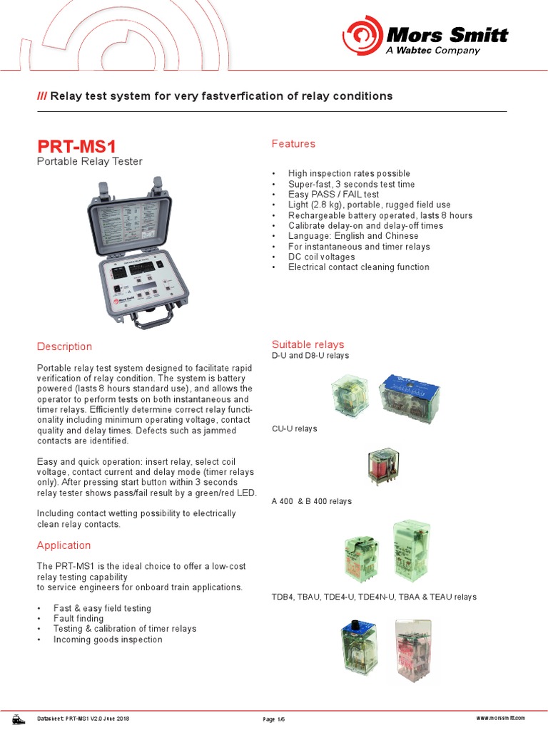 Prt-Ms1: Relay Test System For Very Fastverfication of Relay Conditions ...