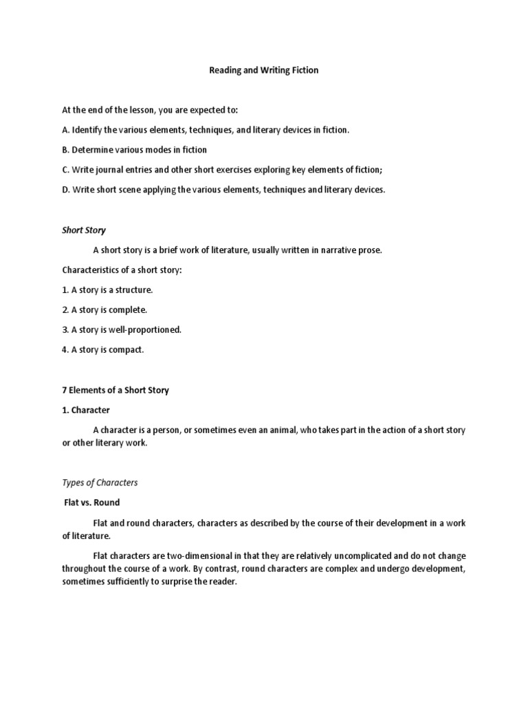 Reading and Writing Fiction Part 1 | PDF | Narration | Plot (Narrative)