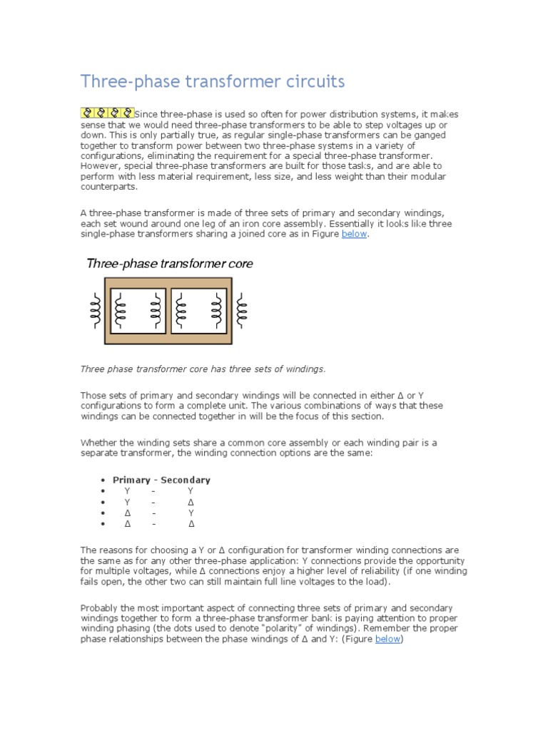 3-Phase Transformer Connections | PDF | Electric Power System | Transformer
