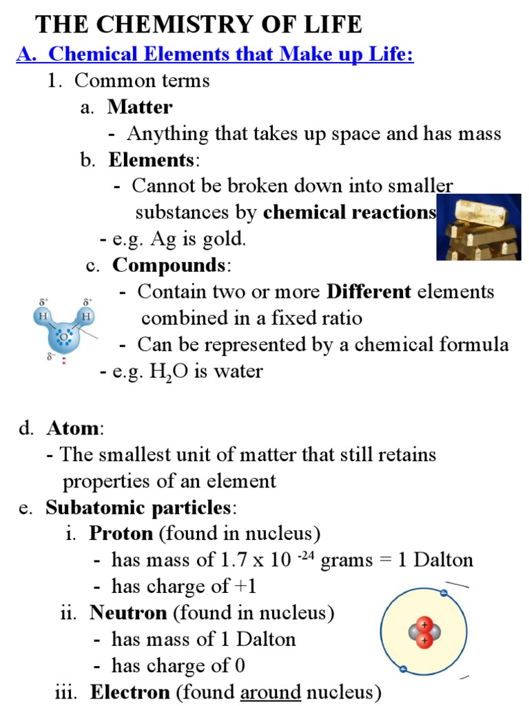 1 - Chemistry of Life | PDF | Chemical Bond | Chemical Polarity