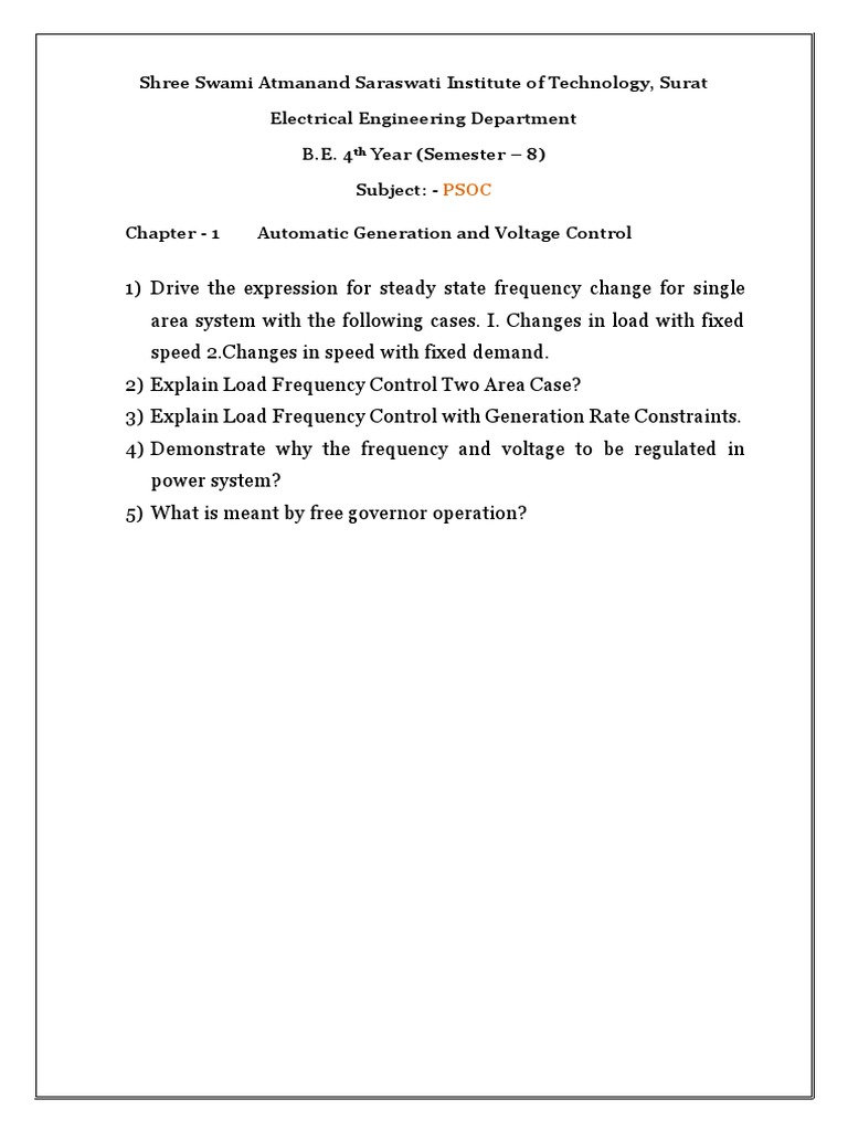 PSOC Assignment | Download Free PDF | Ac Power | Electric Power Transmission
