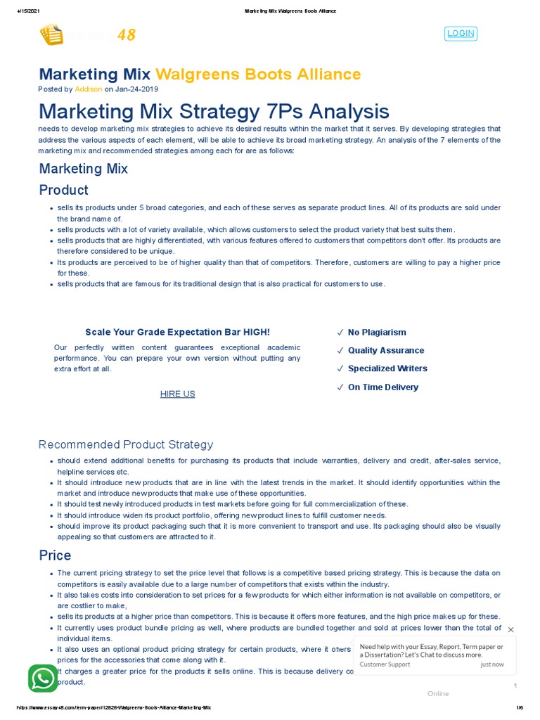 Marketing Mix Walgreens Boots Alliance | PDF | Retail | Social Media