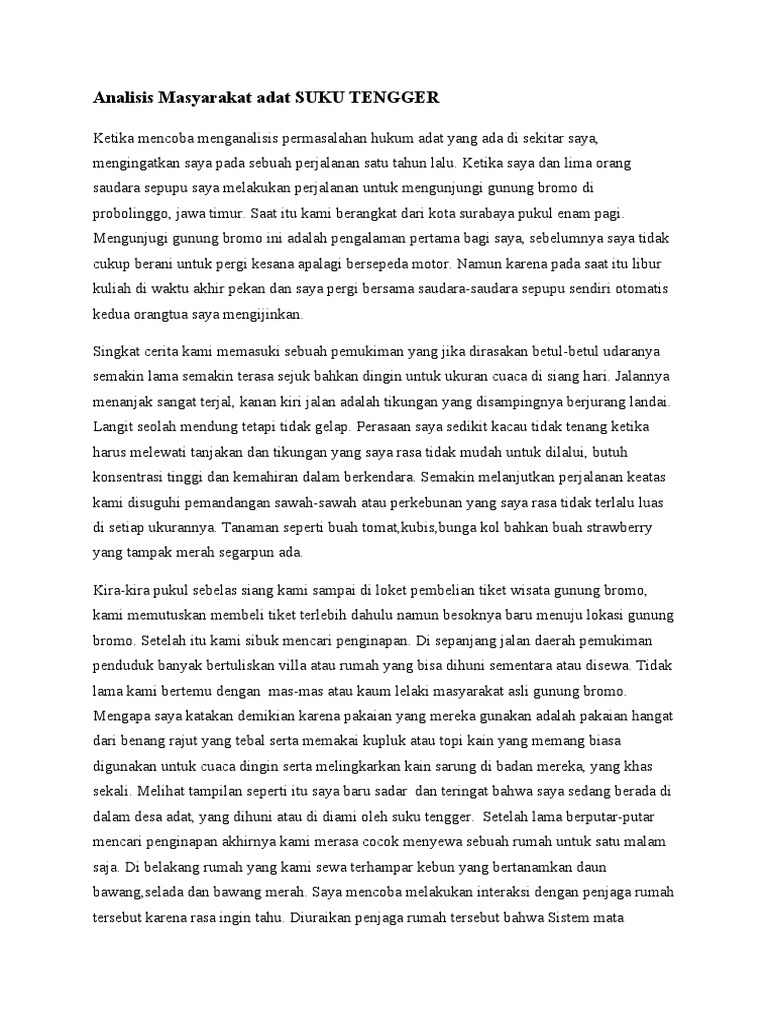 Masyarakat Adat Suku Tengger | PDF