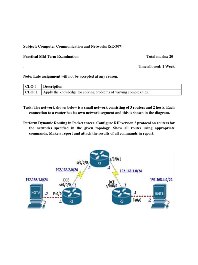 Ccn Ppr Mid Task Pdf Router Computing Computer Network 