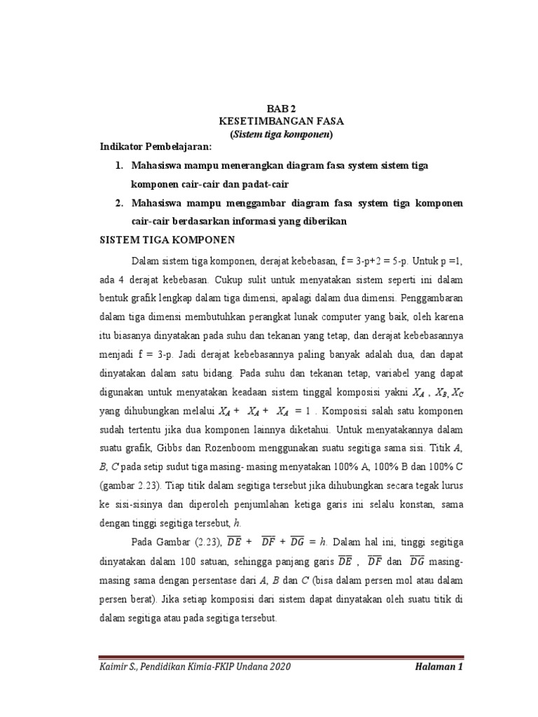 Diagram Fasa Tiga Komponen Cair | PDF