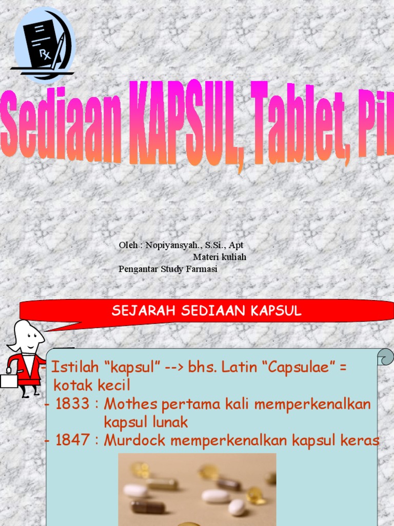 Kapsul, Tablet Dan Pil | PDF