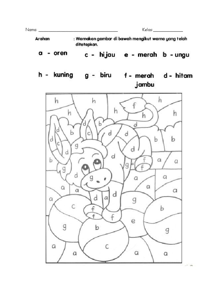 Lembaran Kerja Mewarna ABC | PDF