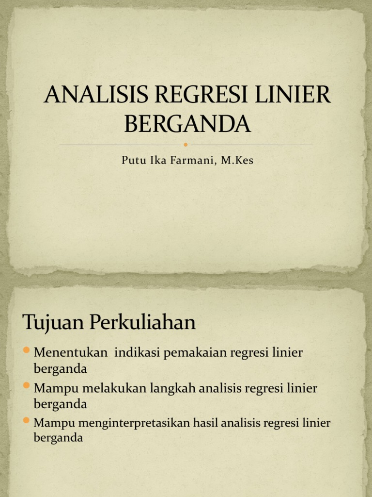 Analisis Regresi Linier Berganda | PDF | Pengelolaan Keuangan & Uang ...