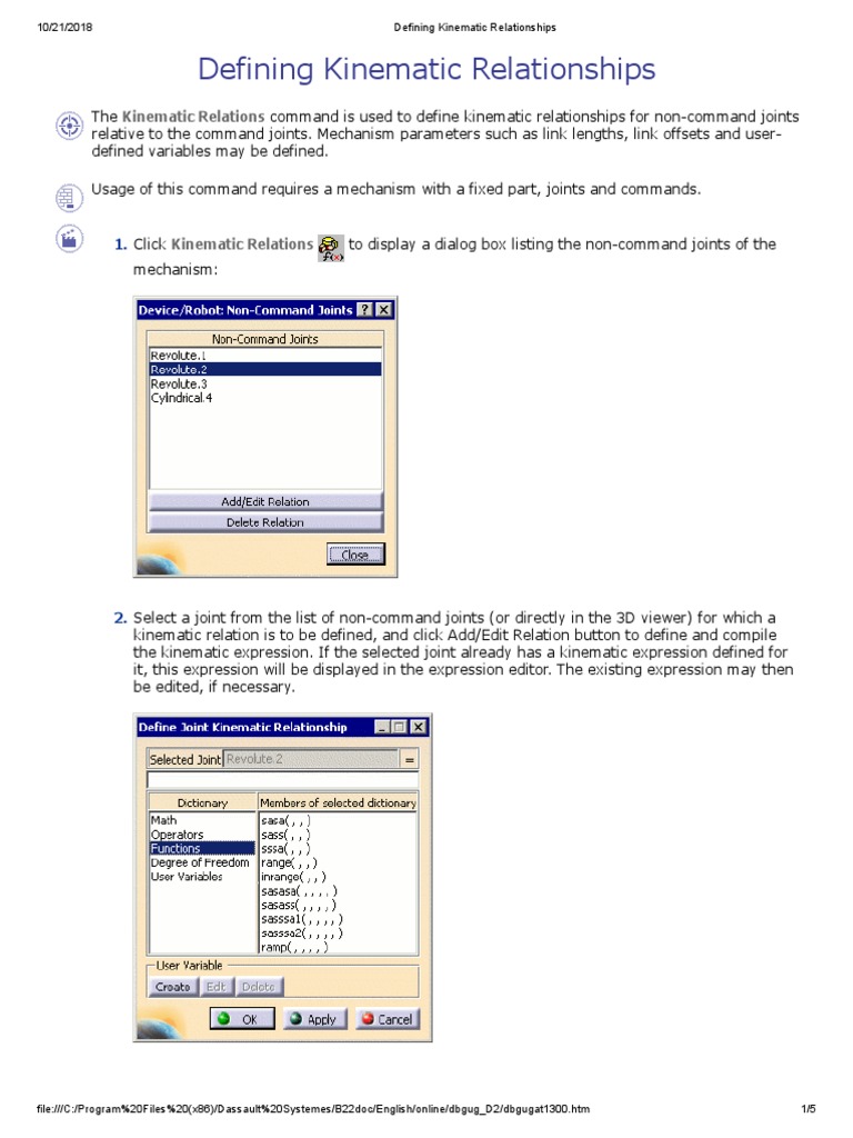 Defining Kinematic Relationships | PDF | Sine | Trigonometric Functions