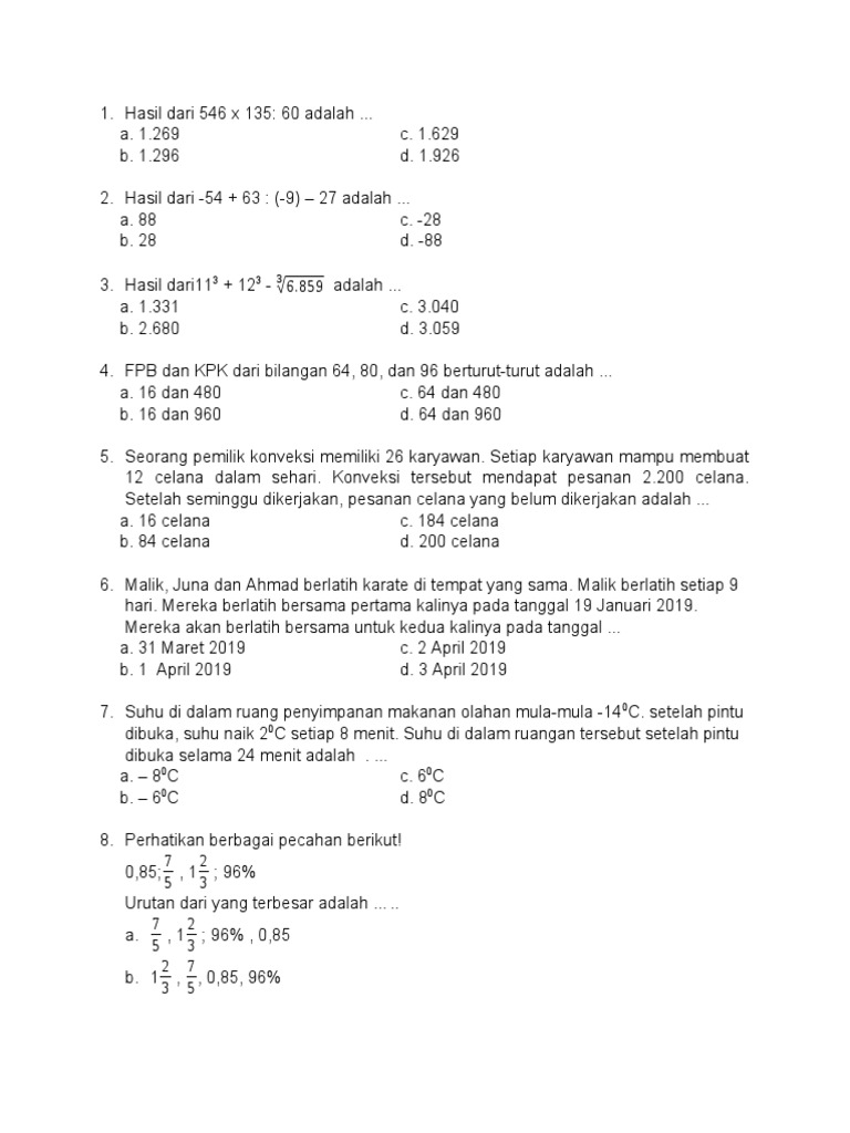 Soal MM | PDF | Metode & Bahan Ajar | Griya & Taman