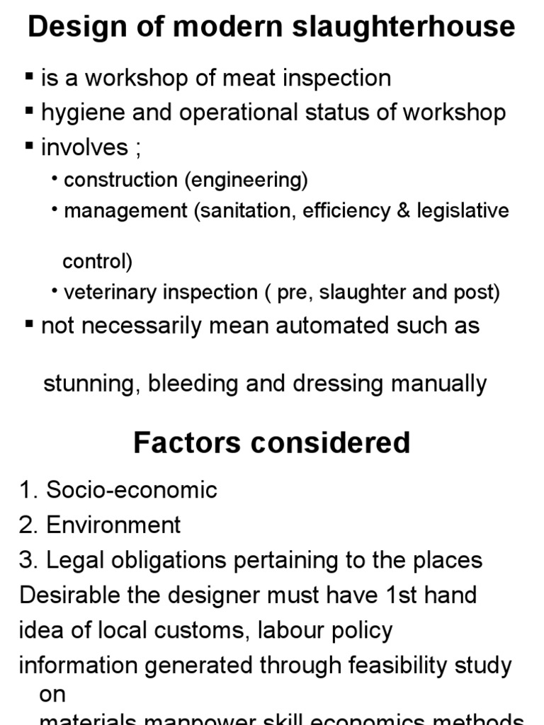 Prepare Plan, Design and Estimate of Slaughterhouse For 20 Large Animal ...
