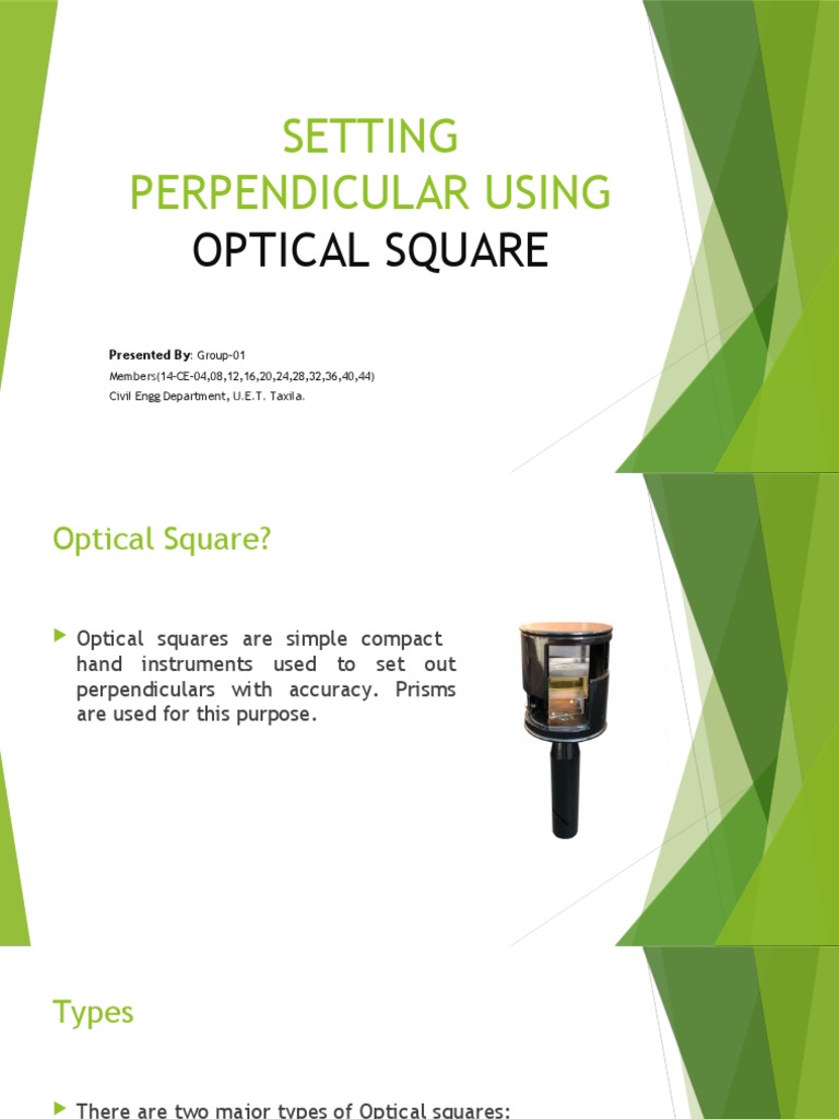 Setting Perpendiculars with Optical Squares | PDF