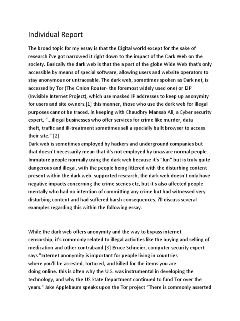 Individual Report Sample Global Perspectives A Star | PDF | Tor ...