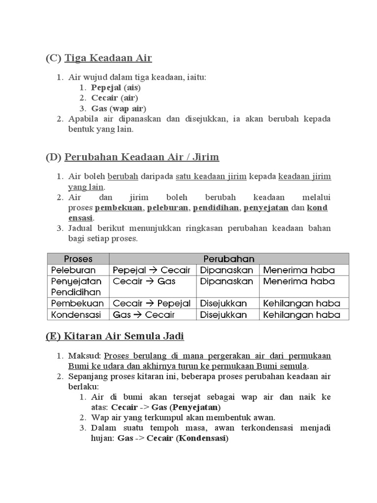 Nota Sains Topik Jirim THN 5 | PDF
