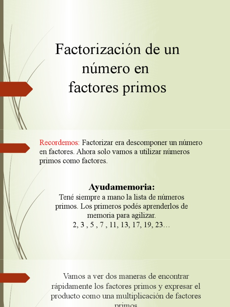 Factorización En Números Primos Pdf 4282