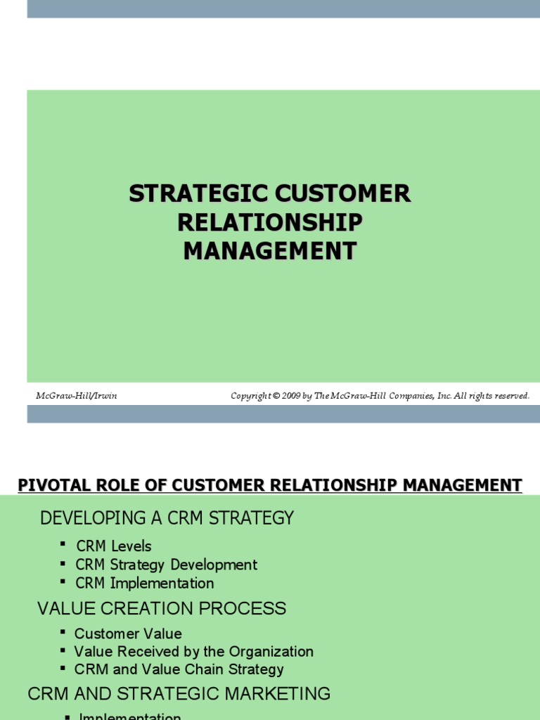 Strategic Customer Relationship Management | PDF | Customer ...