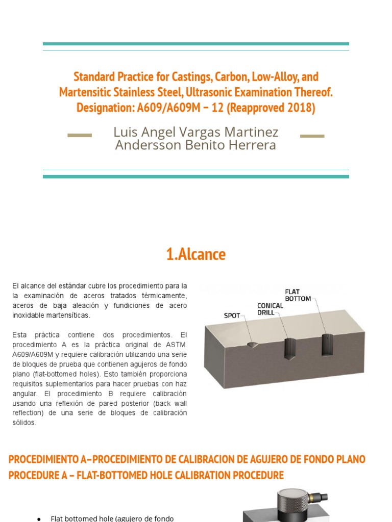 ASTM A609 - 609M Presentacion | PDF | Ultrasonido | Calibración