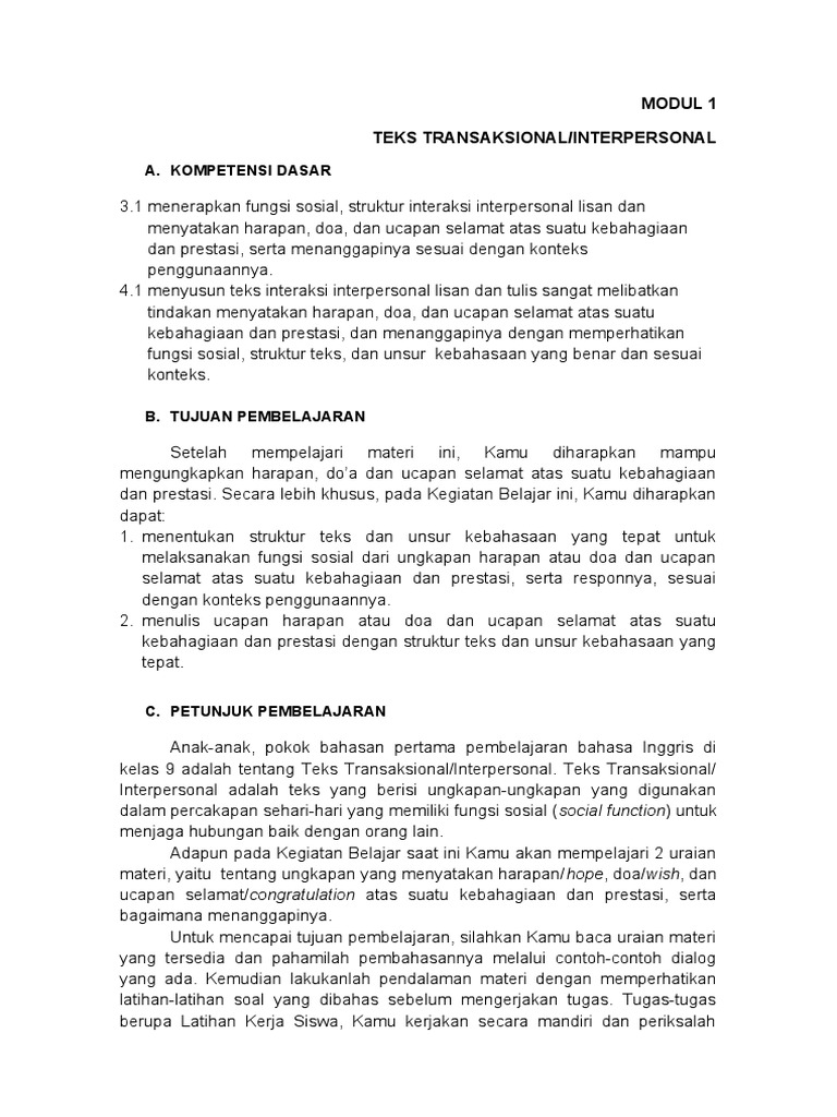 Teks Transaksional dan Interpersonal | PDF | Karier & Perkembangan