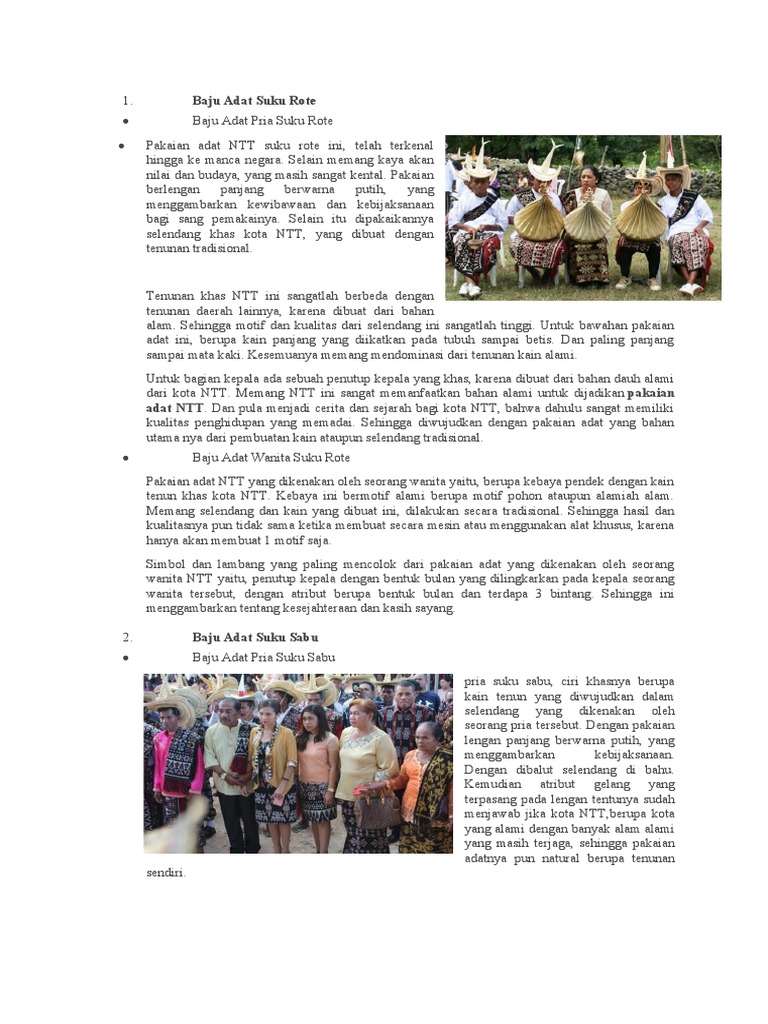 Baju Adat Suku Rote | PDF