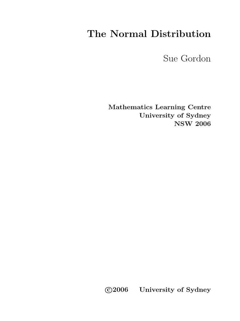 Understanding the Normal Distribution: An Introduction to the ...