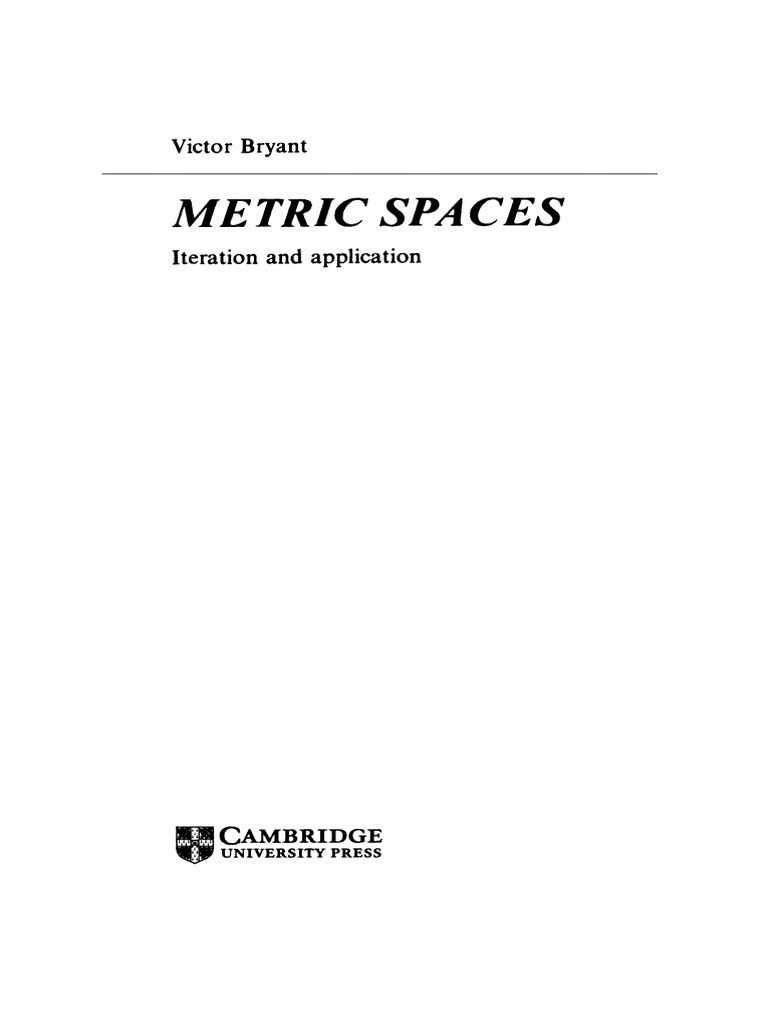 Metric Spaces | PDF | Distance | Metric (Mathematics)