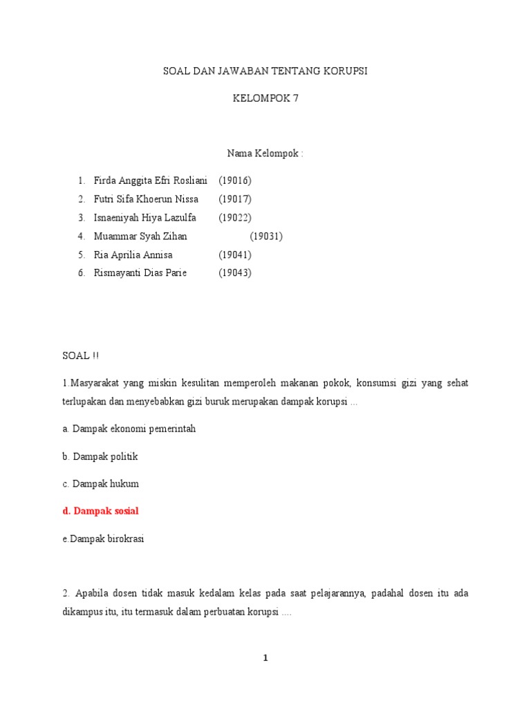 Soal Dan Jawaban Pbak Fix | PDF