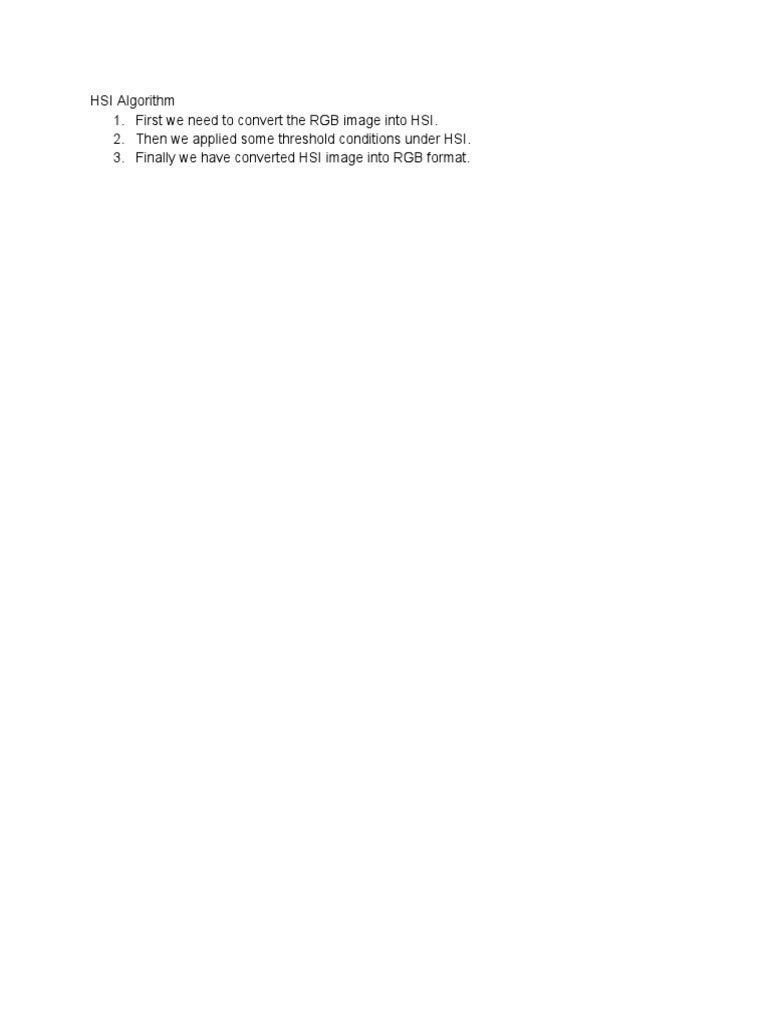 HSI Algorithm | PDF