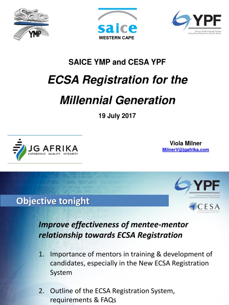 ECSA Registration Guide for Millennials | PDF | Mentorship | Engineering