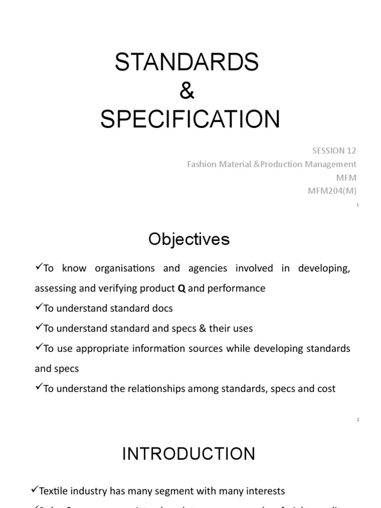 Session 12 - Standards & Specs - Q | PDF | Standardization ...