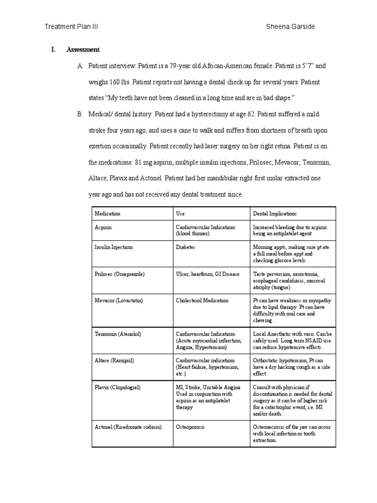 Treatment Plan 3 | PDF | Periodontology | Dentistry