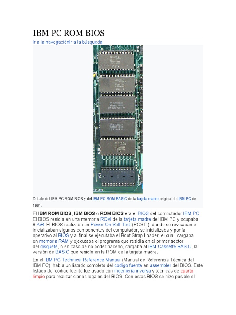 Rom 1 | PDF | Bios | Clases de computadoras