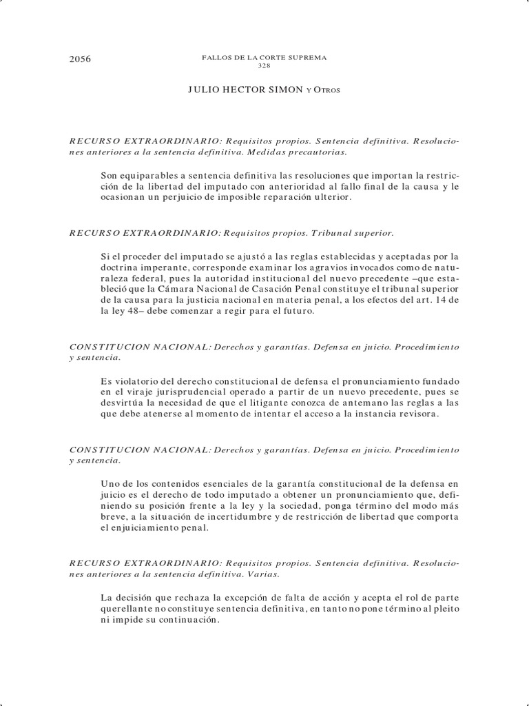 Fallo Simon | PDF | Política | Ciencias sociales