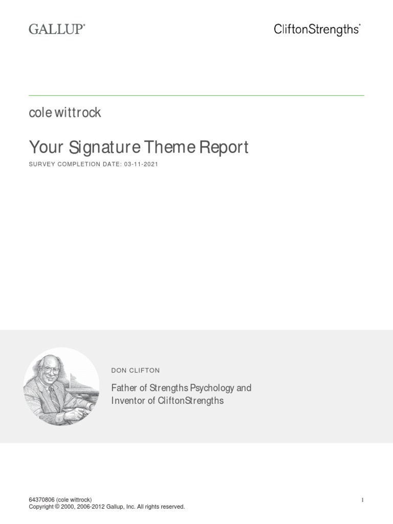 Signature-Theme Cliftonstrengths | PDF | Idea | Psychology