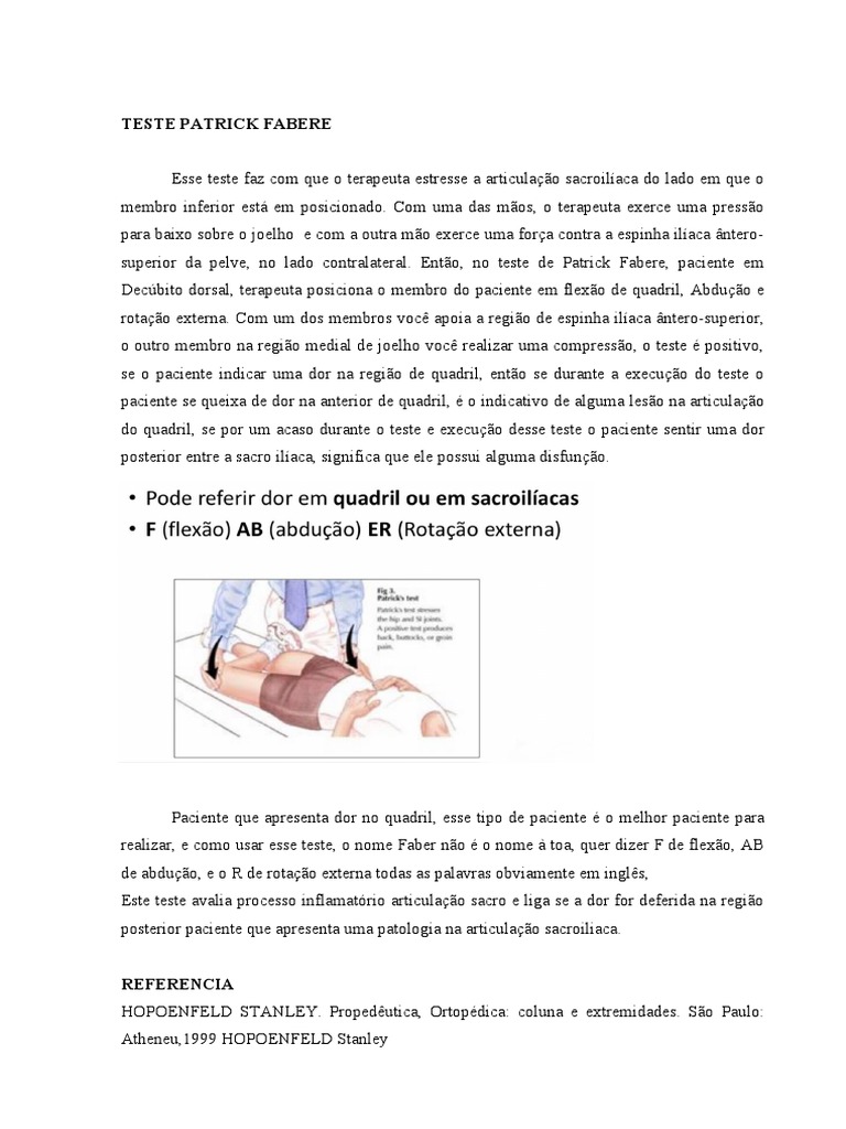 Teste de Patrick Fabere e Diagnóstico | PDF