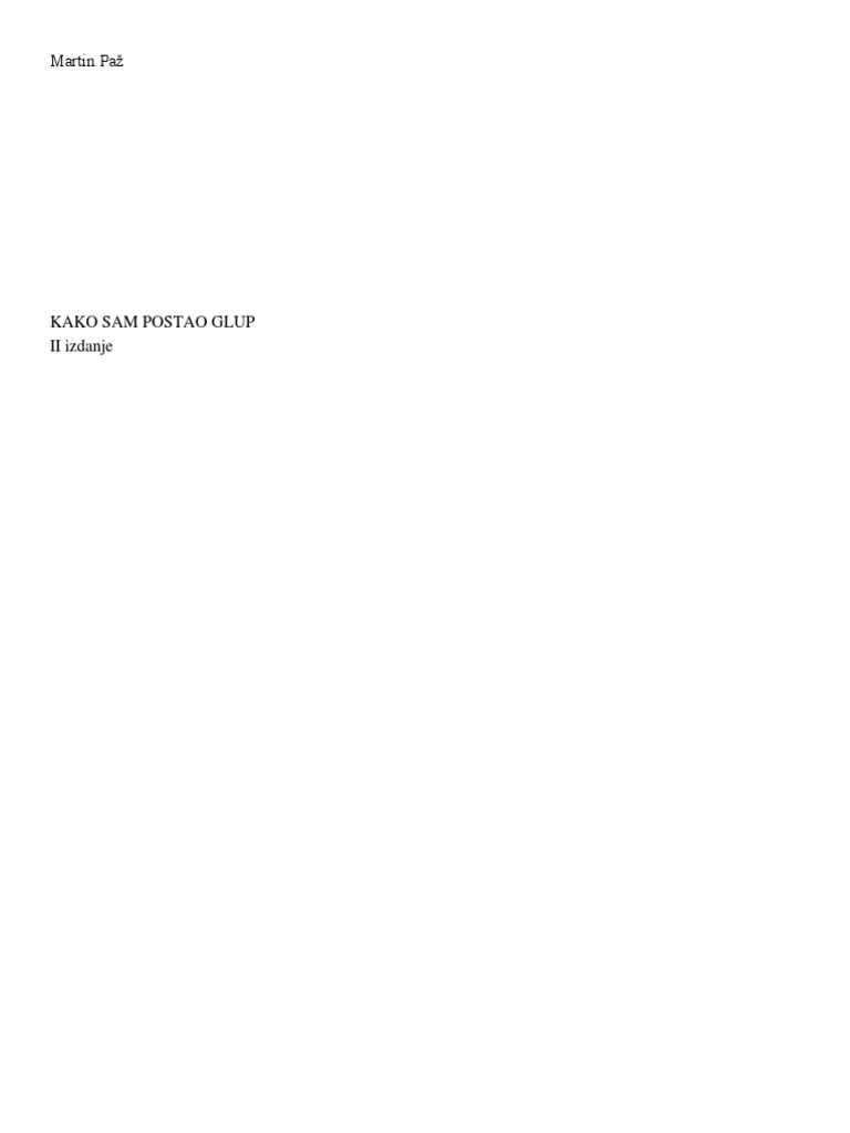 Kako Sam Postao Glup | PDF