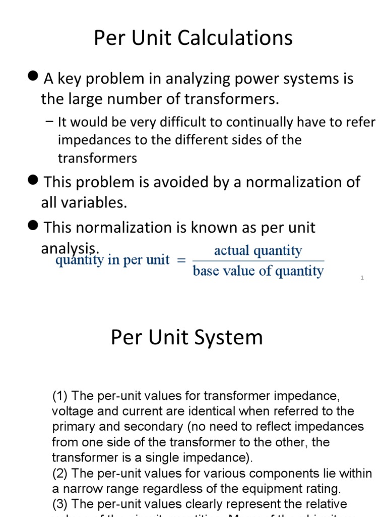 Per Unit System | PDF | Electrical Impedance | Transformer