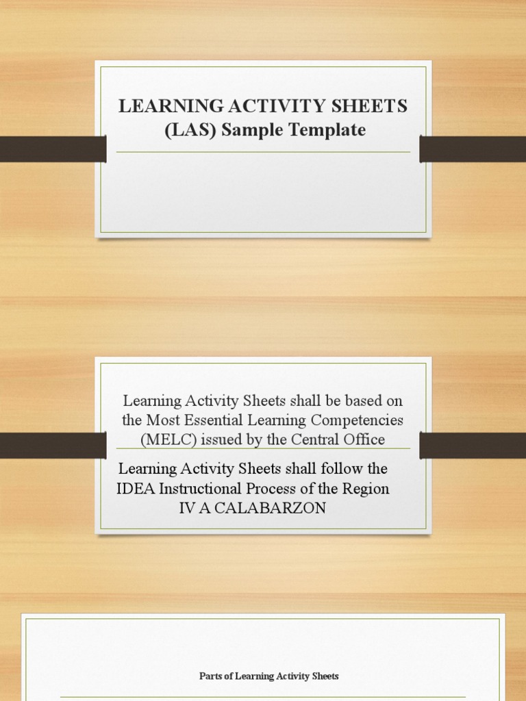 Learning Activity Sheets (LAS) Sample Template | PDF | Change | Learning