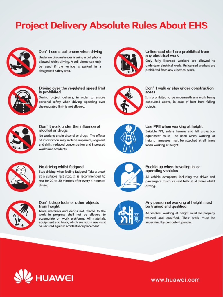 Project Delivery EHS Absolute Rules About EHS English | PDF | Personal Protective Equipment ...