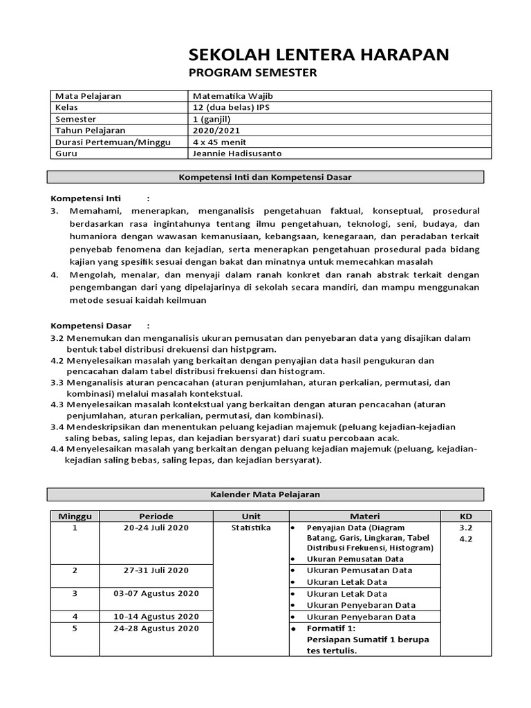 ProSem Ganjil MTK Wajib 12 IPS | PDF