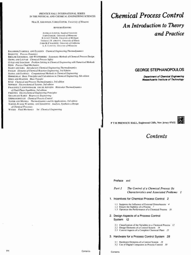 (George Stephanopoulos) Chemical Process Control