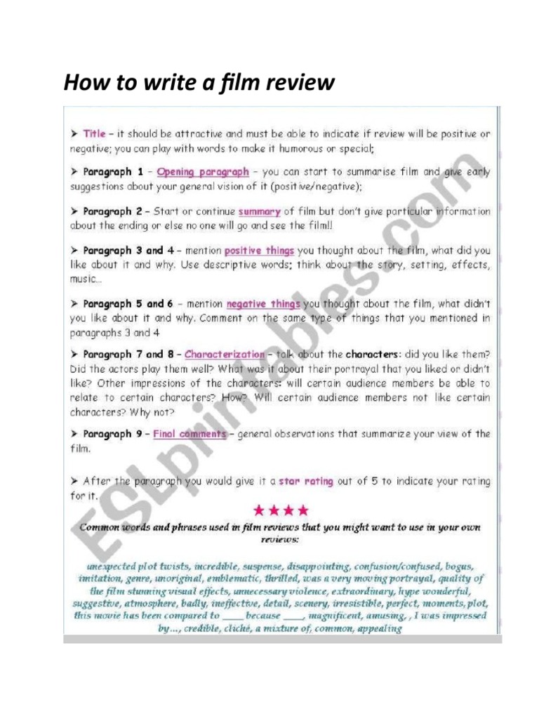 How To Write A Film Review | PDF