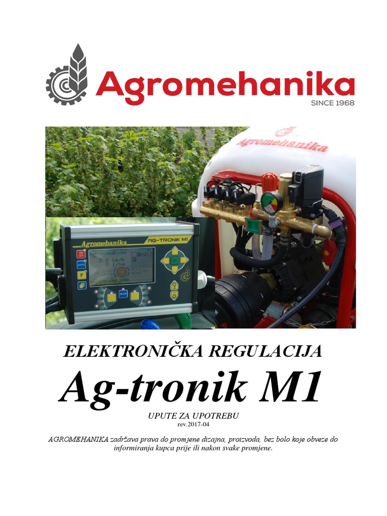 Ag-Tronik m1 Upustvo Za Upotrebu 2017 05-Hr | PDF