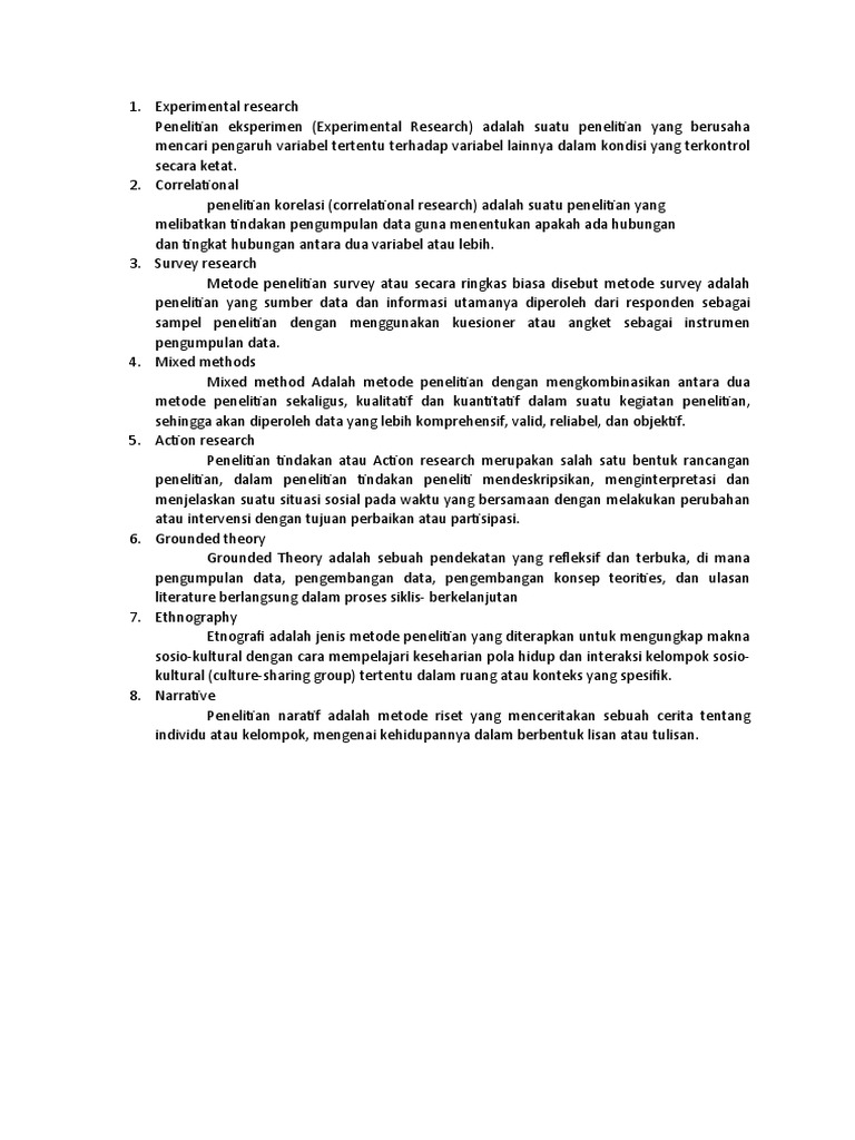 Penelitian Eksperimental: Definisi dan Tujuan | PDF