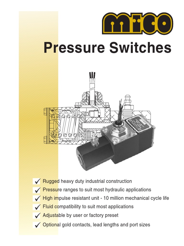 Pressure Switches | PDF | Switch | Mechanical Engineering